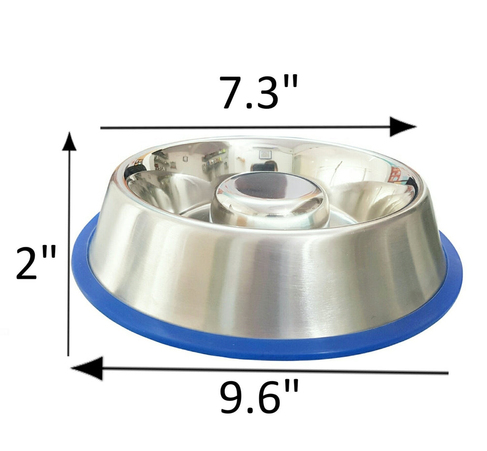 Mr. Peanut's Slow Feed Anti Bloat Dog Bowl with Bonded Silicone Base ...